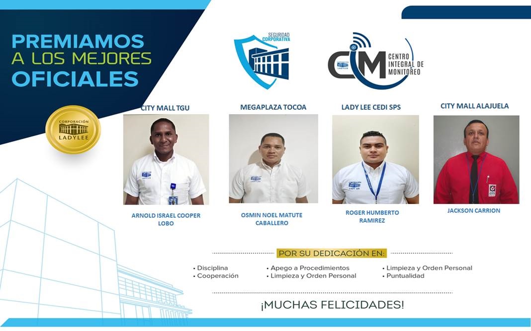 Mejores Oficiales de Seguridad en Noviembre - Corporación Lady Lee