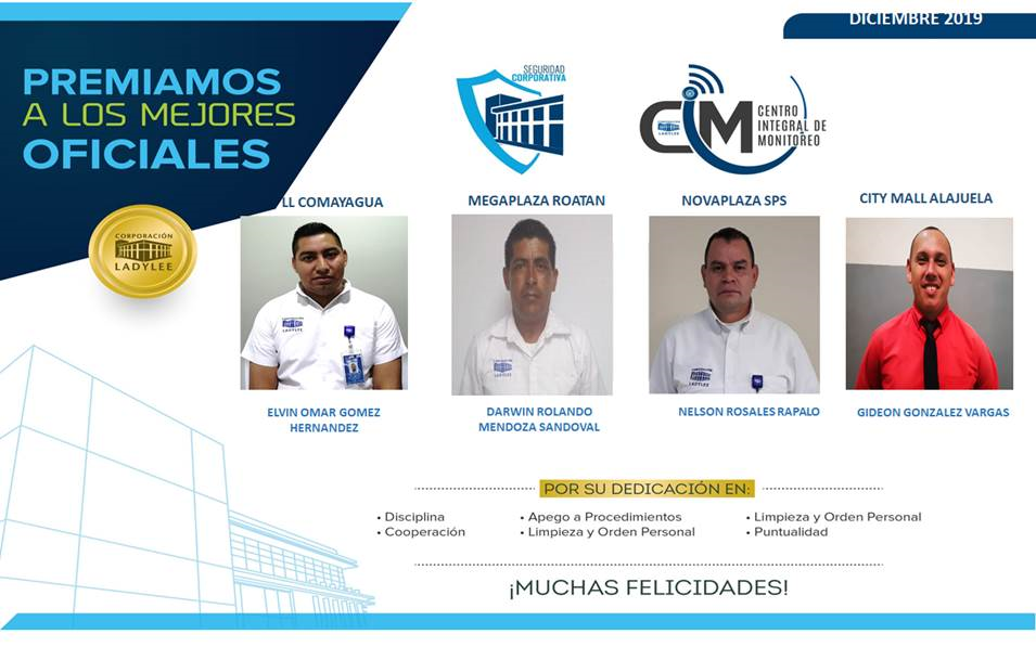 Mejores Oficiales de Seguridad en Diciembre 2019 - Corporación Lady Lee