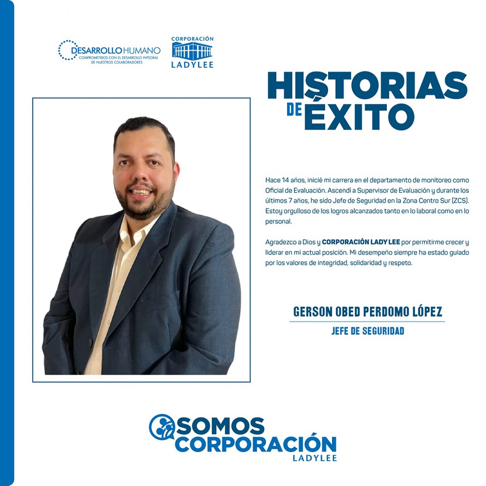 ¡Celebramos el éxito de Gerson Obed Perdomo López! - Corporación Lady Lee